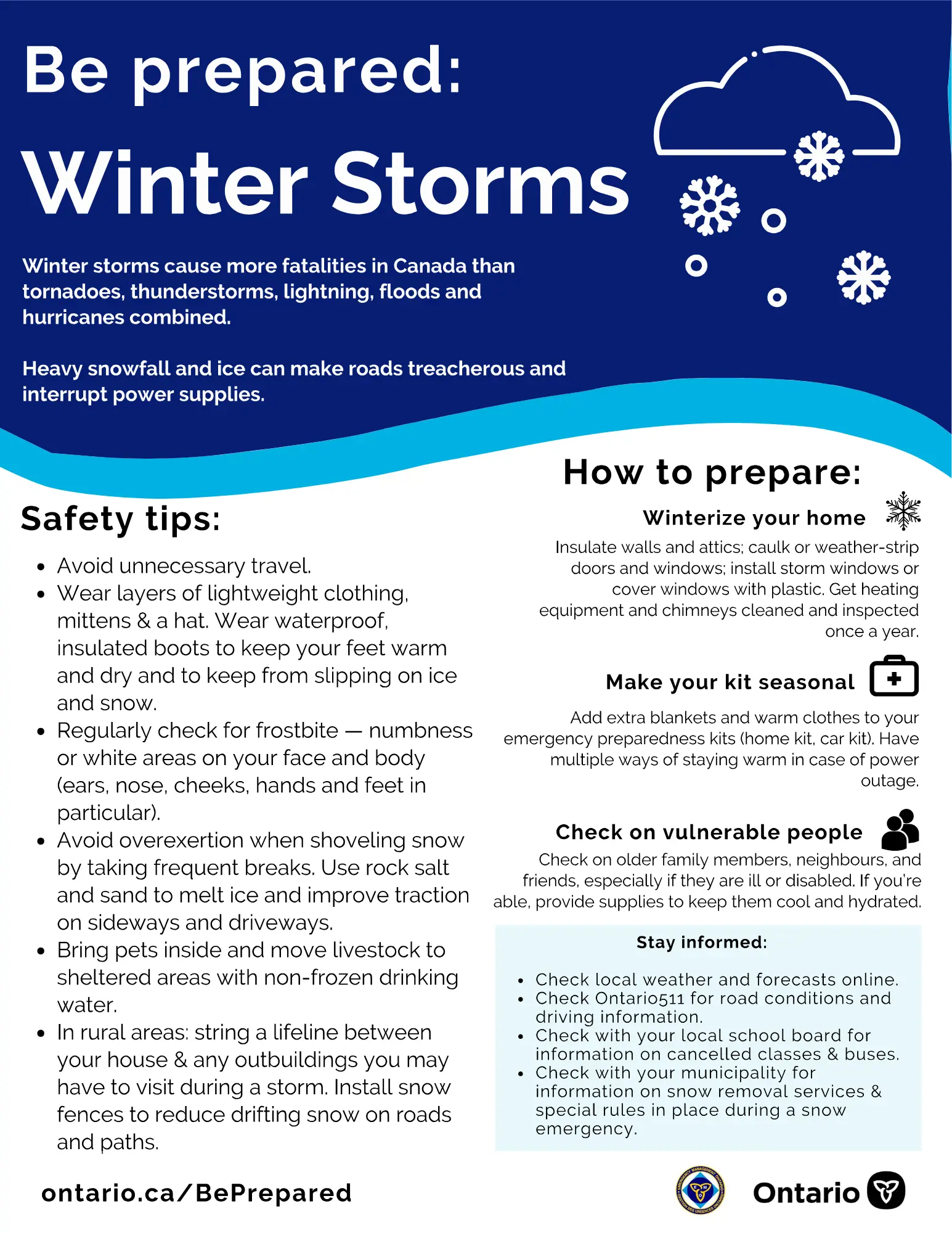 Winter Safety Reminder: Is Your Emergency Kit Ready? | Township of Bonfield
